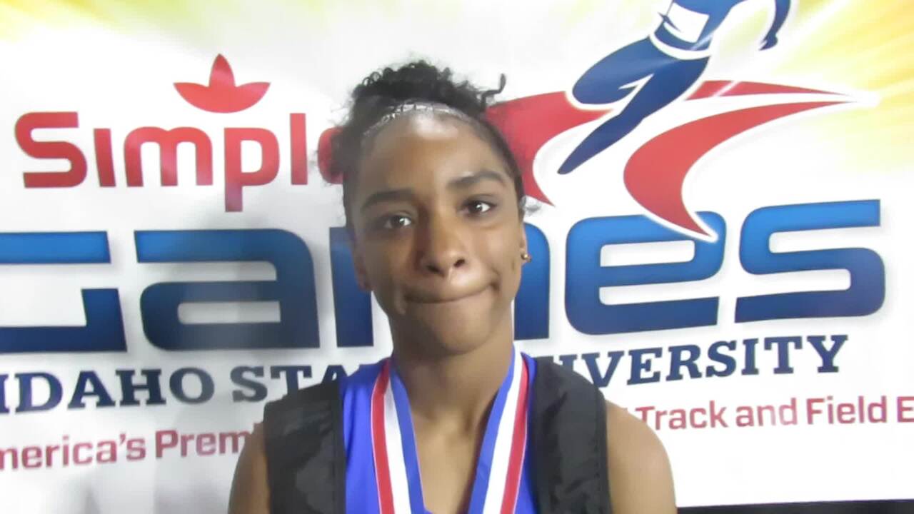 DyeStat.com - Videos - Jasmin Reed of Serra CA 2nd Girls 60m and 200m - Simplot Games 2017