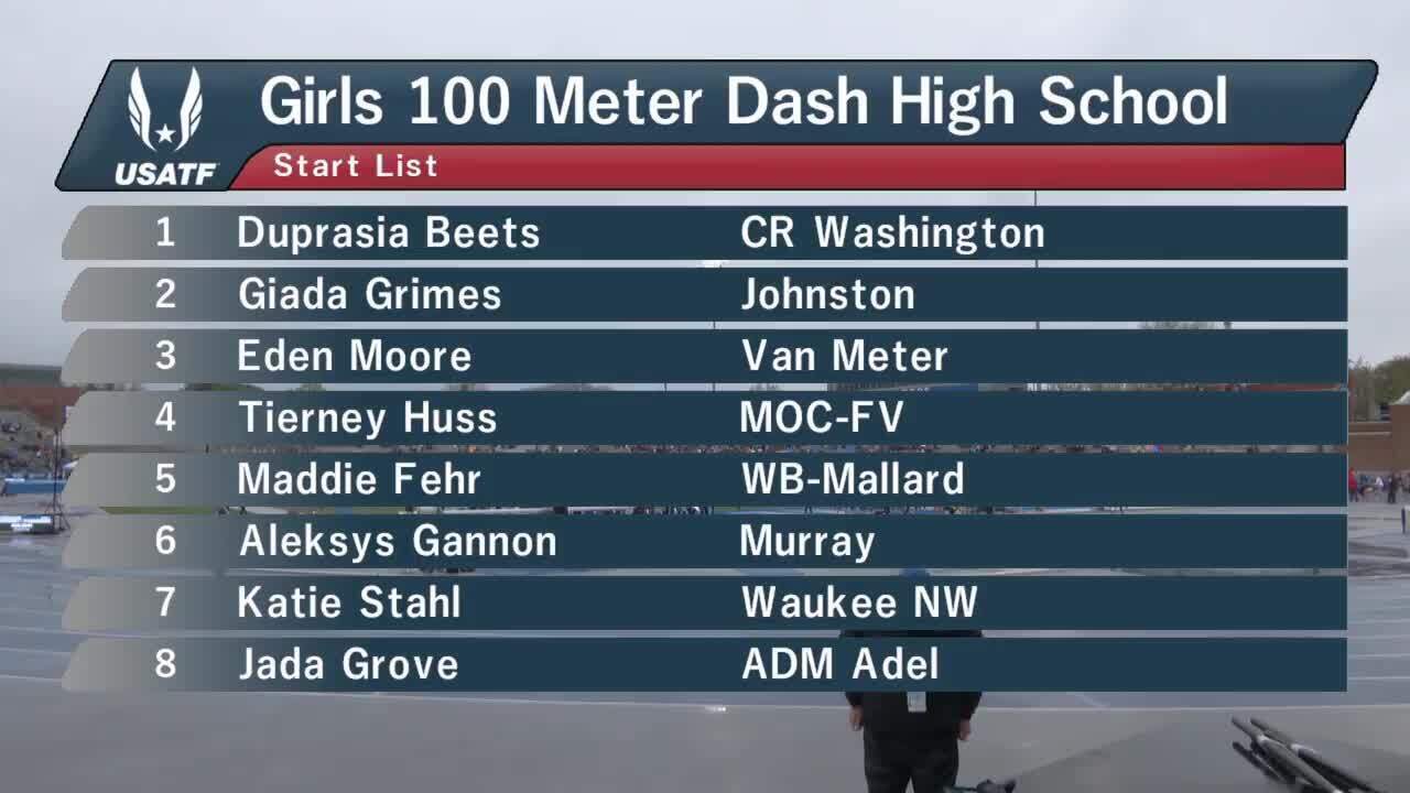 USATF.TV - Videos - Girls 100m High School Heat 4 - Drake Relays ...