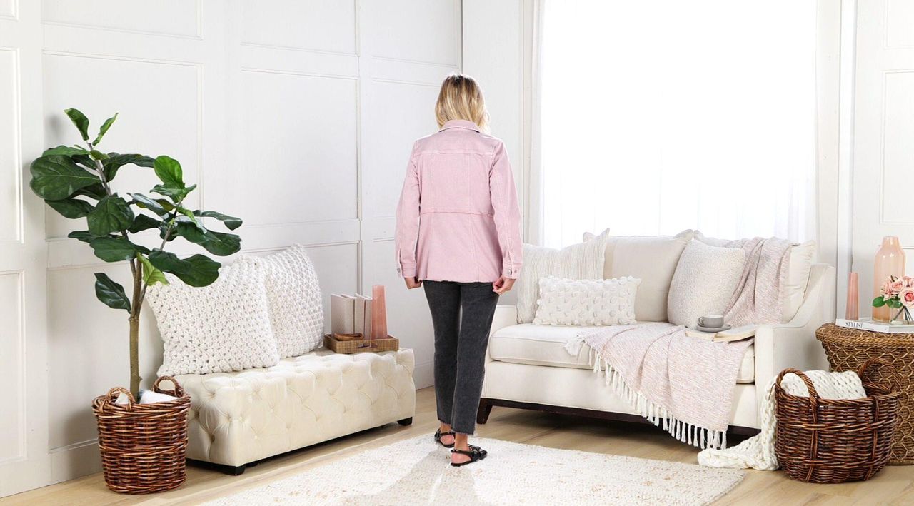 LOGO by Lori Goldstein Petite Desert Wash Denim Jacket - QVC.com