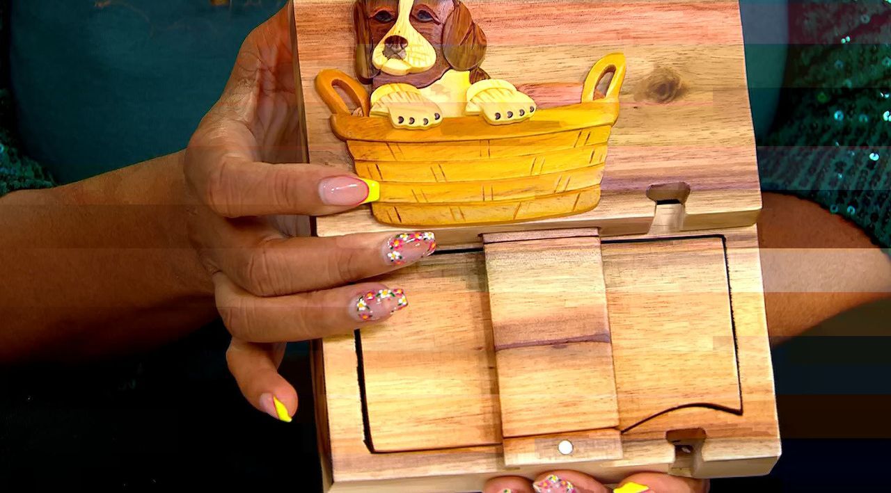 Carver Dan's Handcrafted Wooden Puzzle Box w/ Magnetic Closure - QVC.com