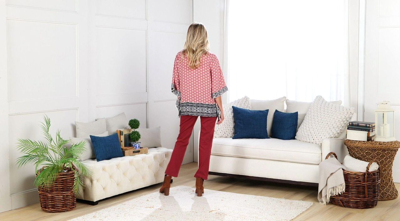 Belle by Kim Gravel Tribal Fusion Mixed Print Poncho - QVC.com