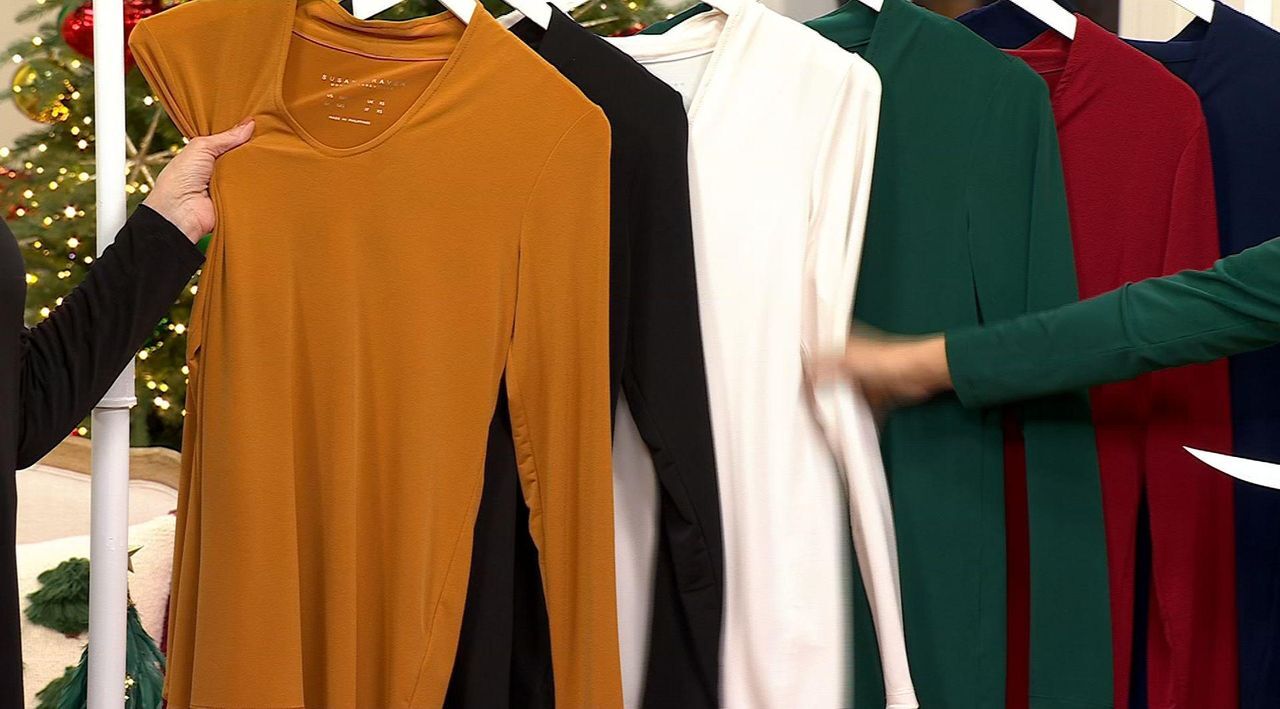 Susan Graver Modern Essentials Liquid Knit Voop Neck Top - QVC.com