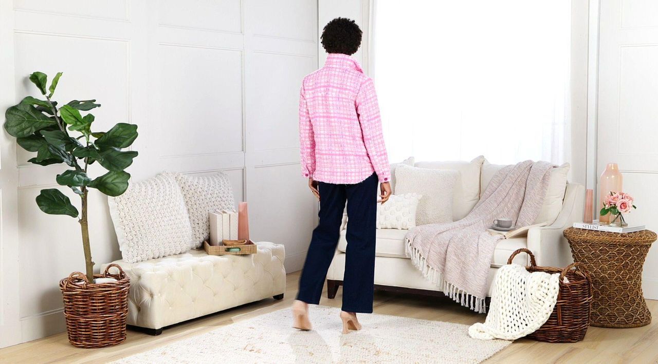 Jingle Belles by Kim Gravel Girl Boss Boucle Shacket - QVC.com
