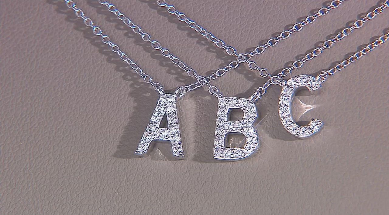 Qvc diamonique initial necklace store