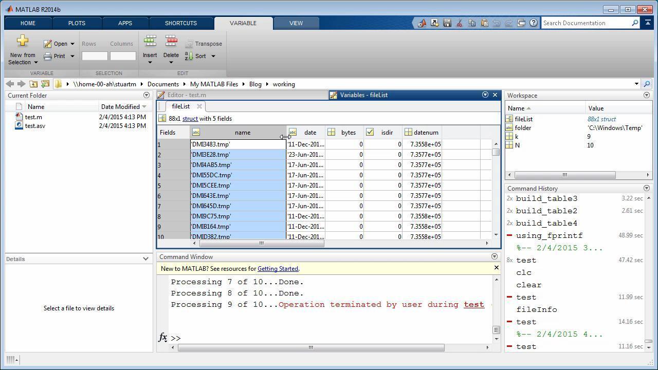 Displaying the Progress of a Long Running MATLAB Script, Part 1: fprintf » Stuart's MATLAB Videos - MATLAB & Simulink