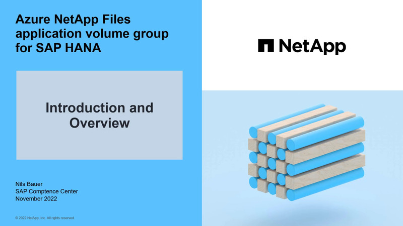 Azure Netapp Files Application Volume Group