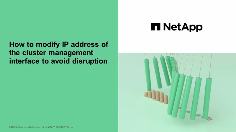 Modify IP address of the cluster management interface to avoid disruption