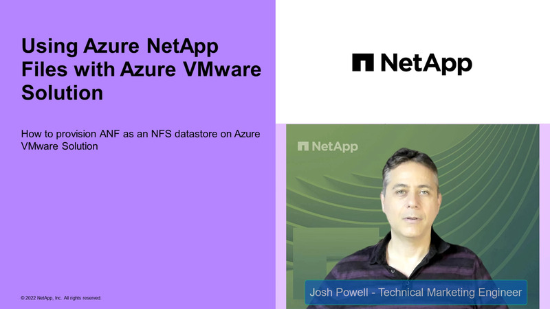 Using Azure NetApp Files with Azure VMware solution