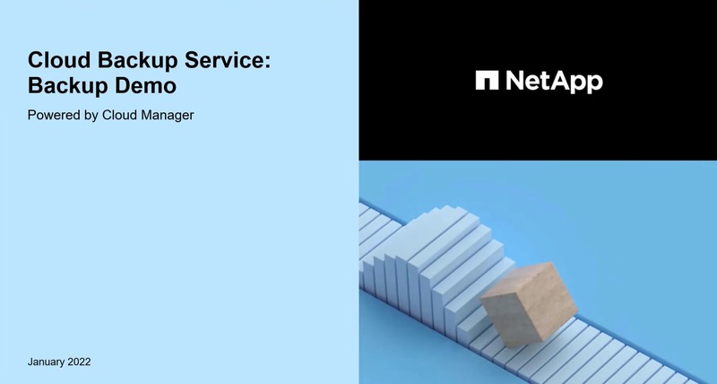 NetApp Cloud Backup Service - Backup