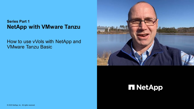 How to use vVols with NetApp and VMware Tanzu Basic - Part 1