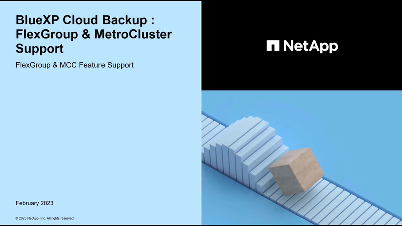 NetApp BlueXP Cloud Backup support for ONTAP FlexGroup and MetroCluster
