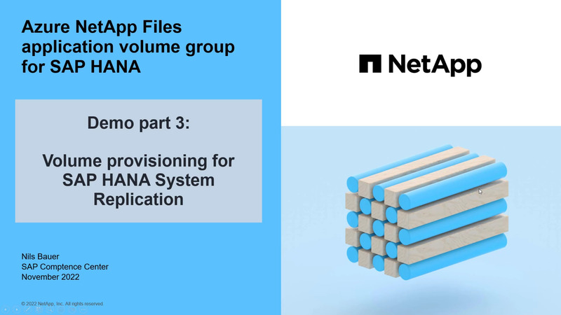 Volume provisioning HANA system replication on Azure NetApp Files
