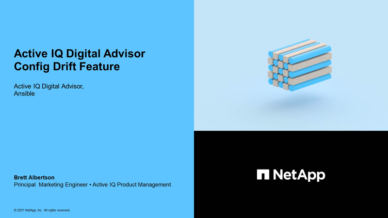 Active IQ Digital Advisor Config Drift