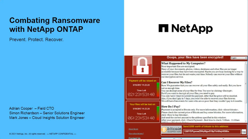 Combating ransomware with behavior analytics and NetApp ONTAP