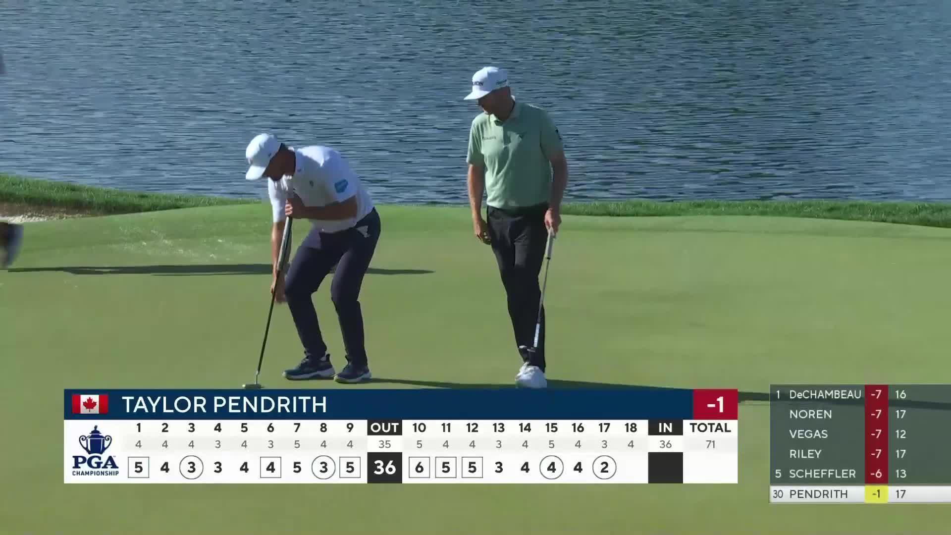 Taylor Pendrith 2nd Shot on No. 17 Hole - 2025 PGA Championship Round 3 ...