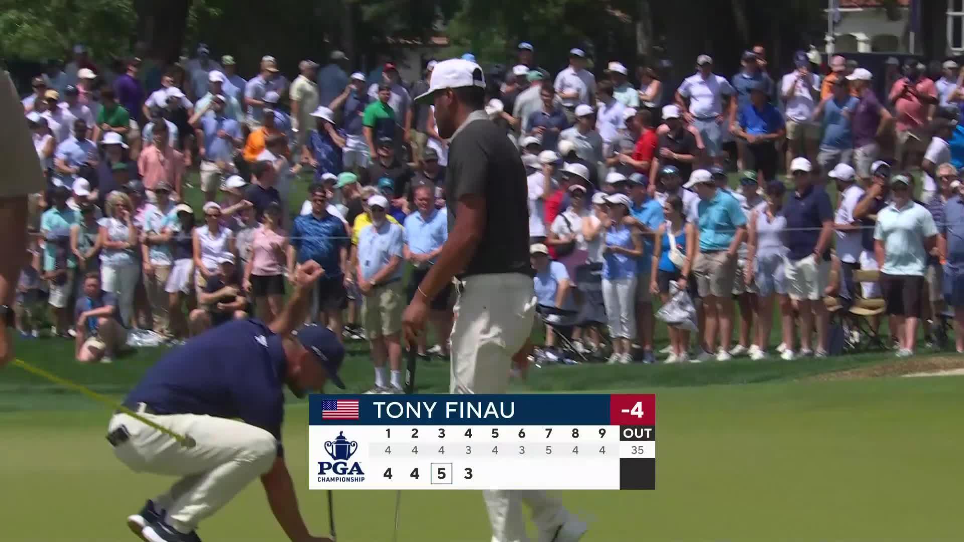 Tony Finau 3rd Shot on No. 4 Hole - 2025 PGA Championship Round 4 | PGA Championship