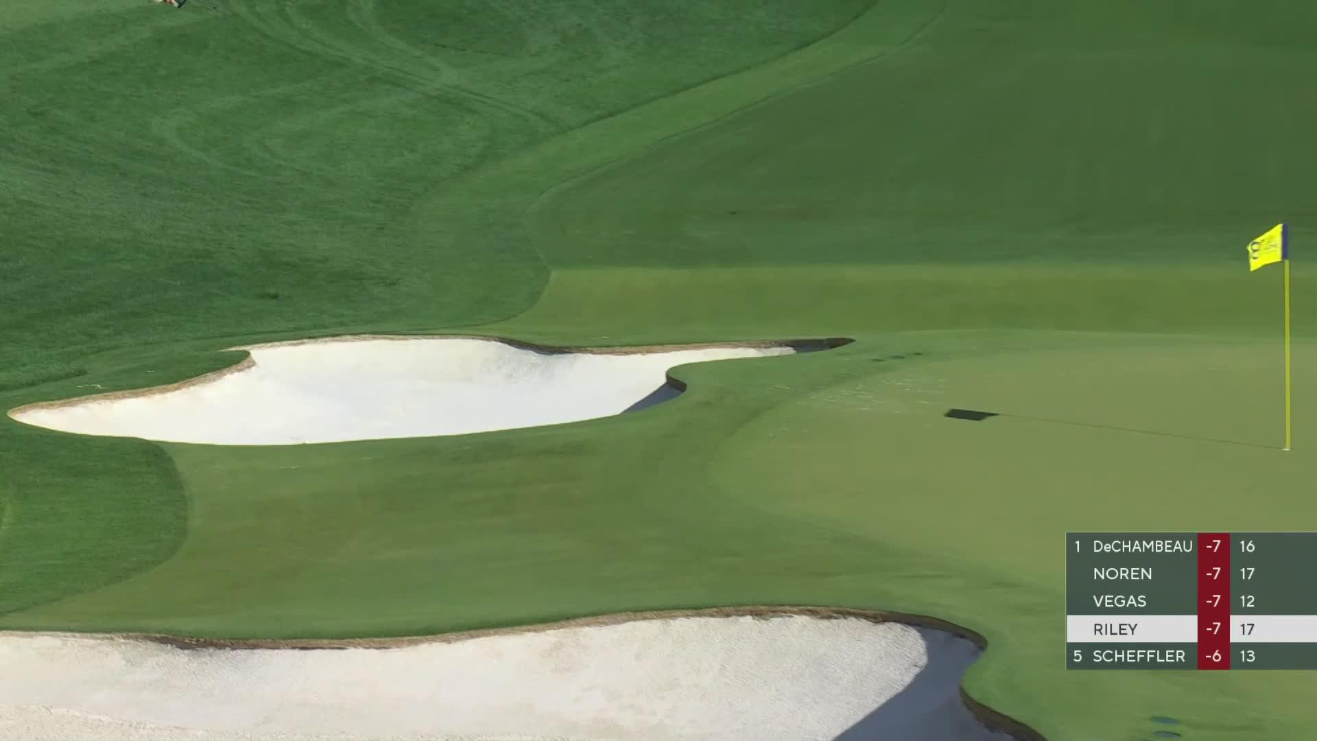 Davis Riley 2nd Shot on No. 18 Hole - 2025 PGA Championship Round 3 ...