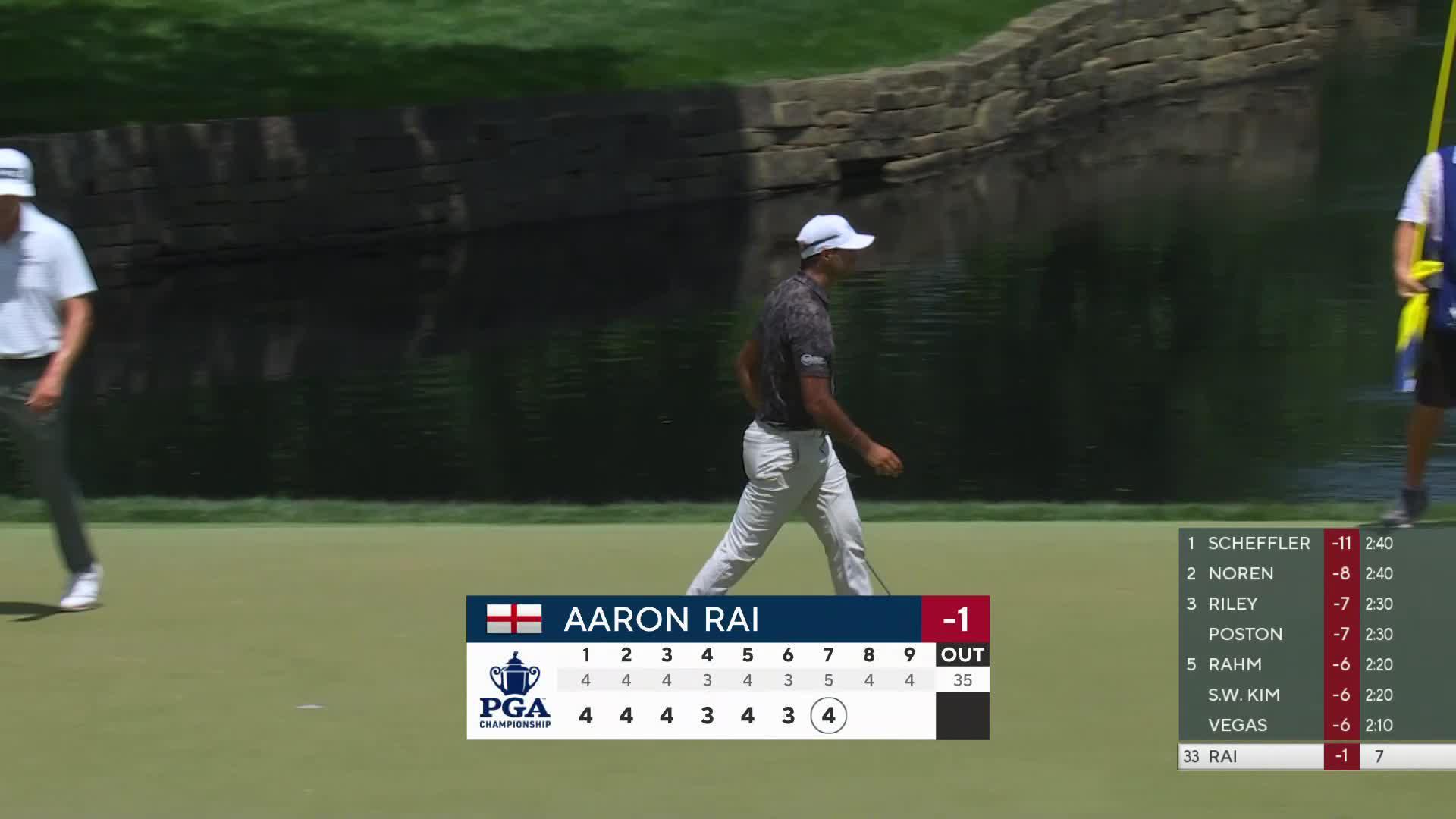 Aaron Rai 4th Shot on No. 7 Hole - 2025 PGA Championship Round 4 | PGA ...