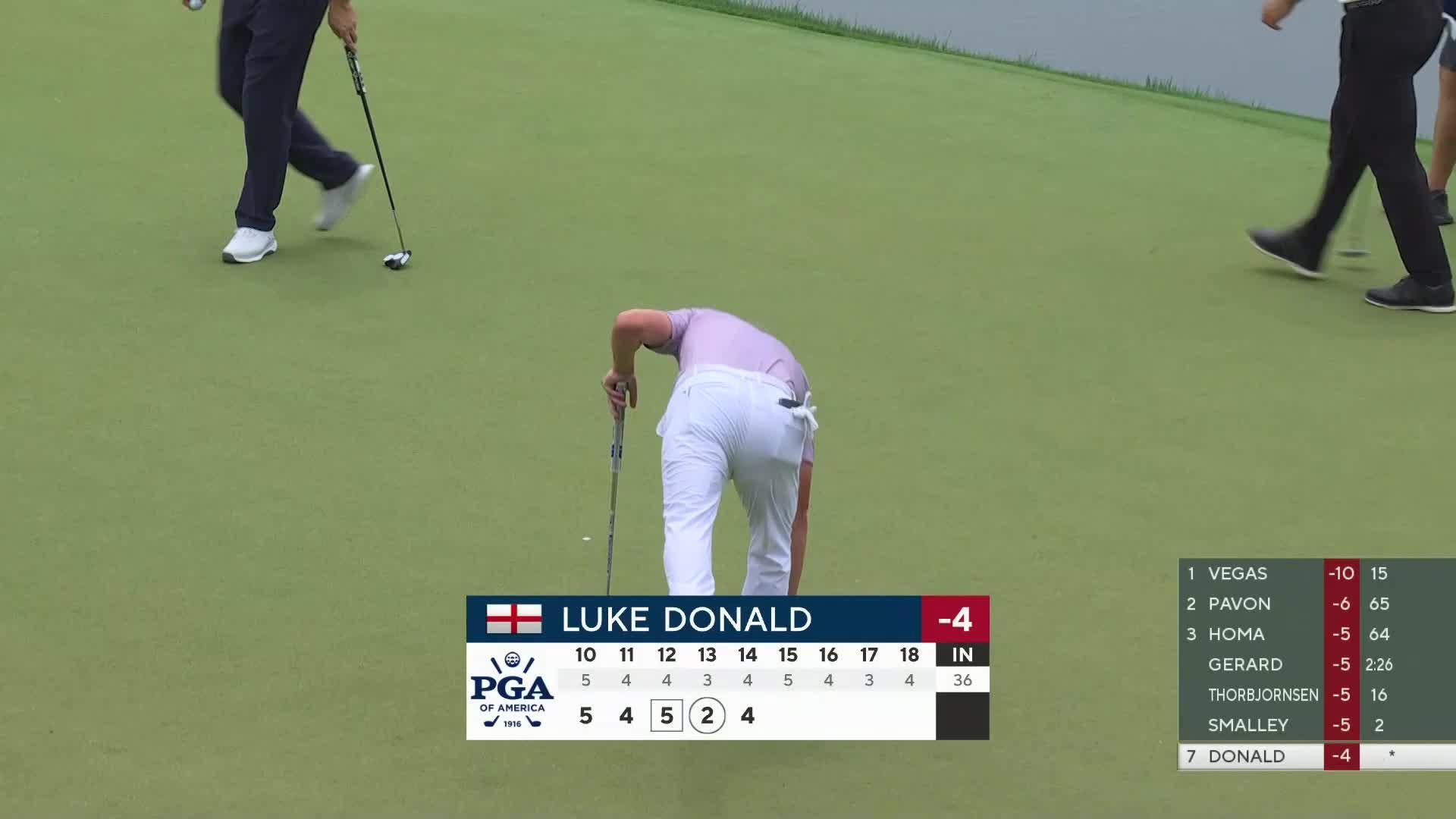 Luke Donald 4th Shot on No. 14 Hole - 2025 PGA Championship Round 2 | PGA Championship