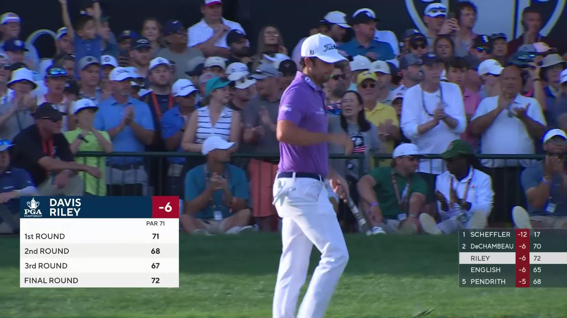 Davis Riley 4th Shot on No. 18 Hole - 2025 PGA Championship Round 4 | PGA Championship