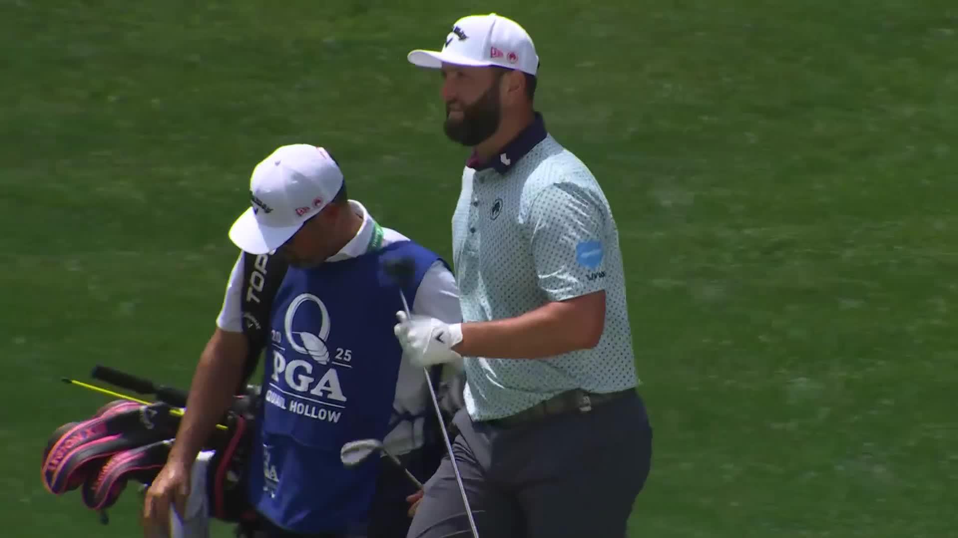 Jon Rahm 2nd Shot on No. 8 Hole - 2025 PGA Championship Round 1 | PGA Championship