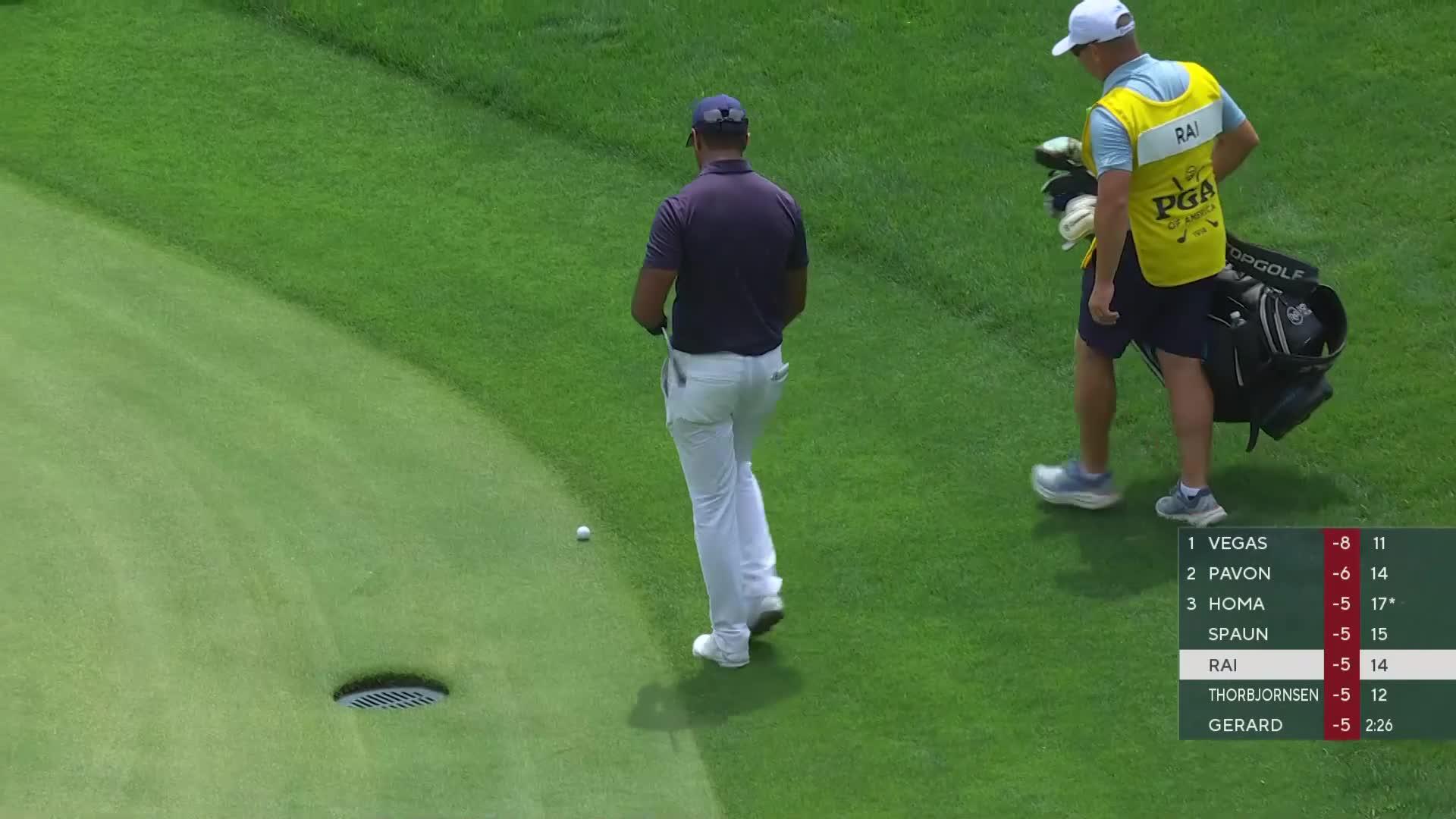 Aaron Rai 3rd Shot on No. 15 Hole - 2025 PGA Championship Round 2 | PGA ...