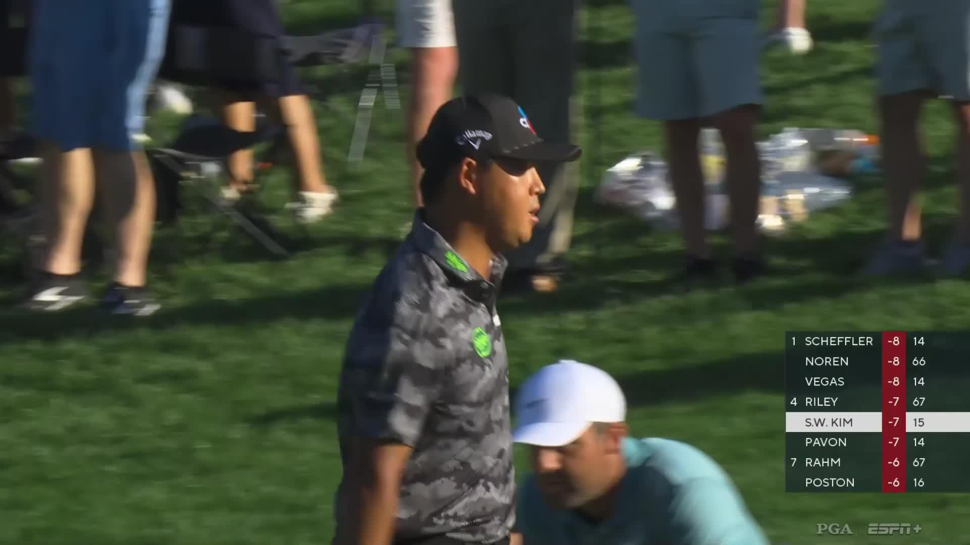 Si Woo Kim 4th Shot on No. 15 Hole - 2025 PGA Championship Round 3 ...