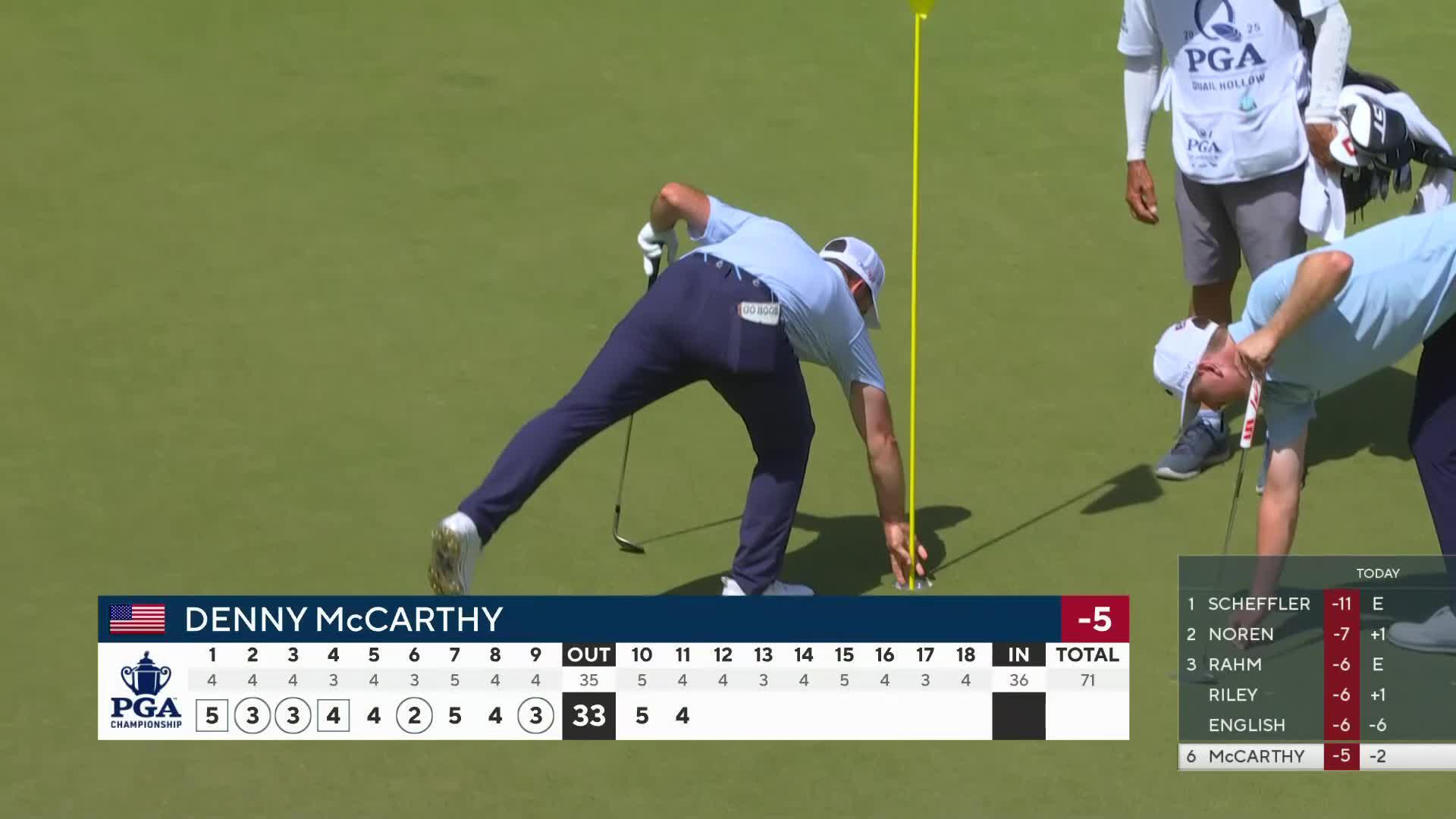 Denny McCarthy 4th Shot on No. 11 Hole - 2025 PGA Championship Round 4 ...