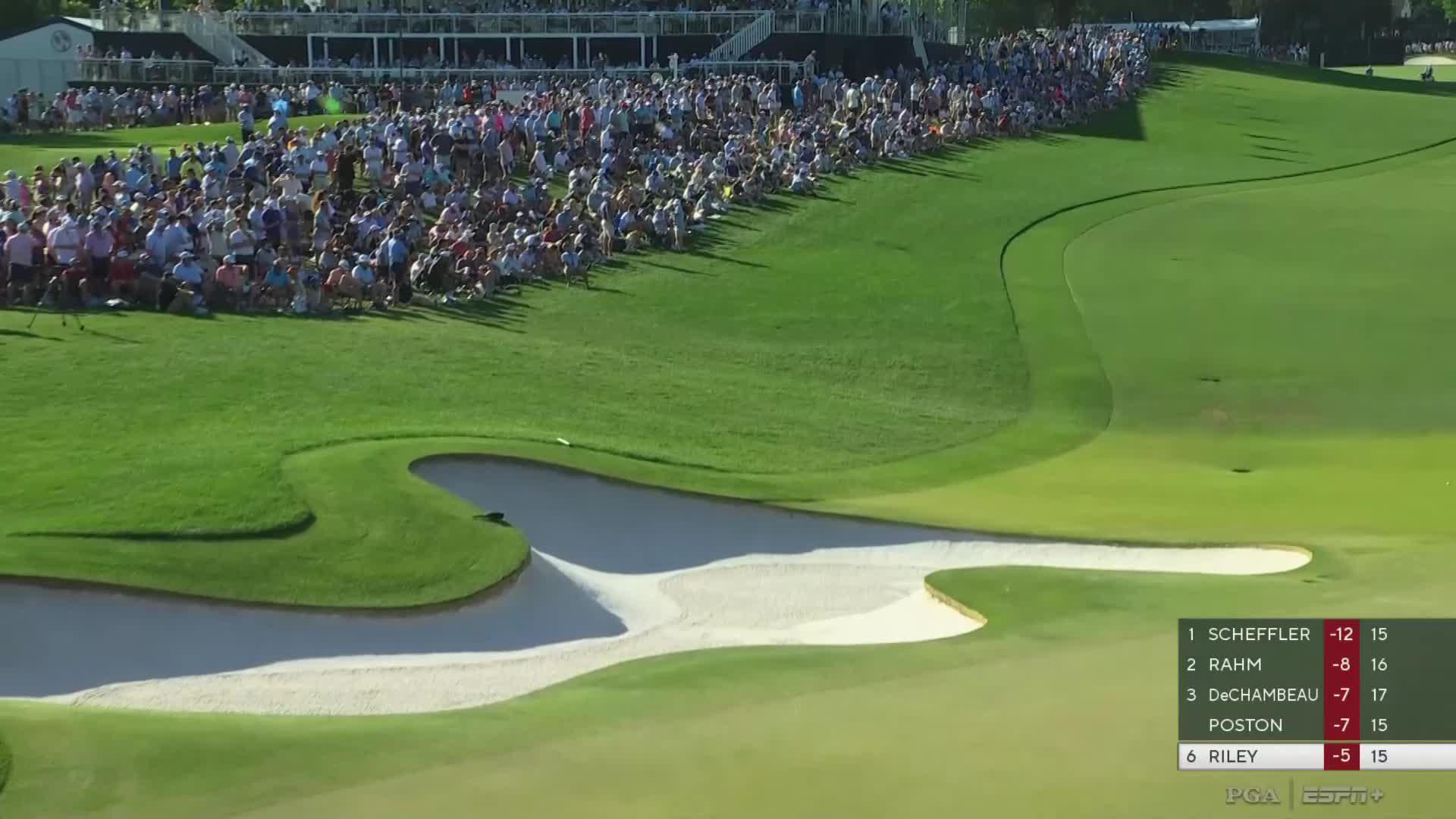 Davis Riley 2nd Shot on No. 16 Hole - 2025 PGA Championship Round 4 ...