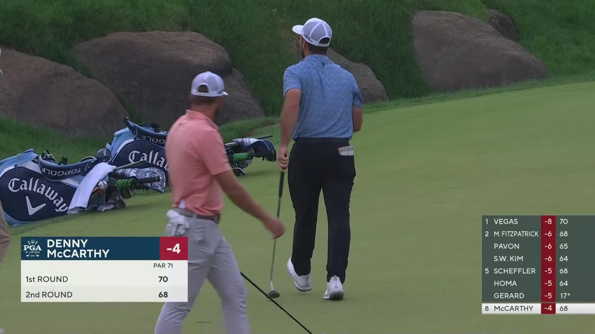 Denny McCarthy 4th Shot on No. 18 Hole - 2025 PGA Championship Round 2 ...