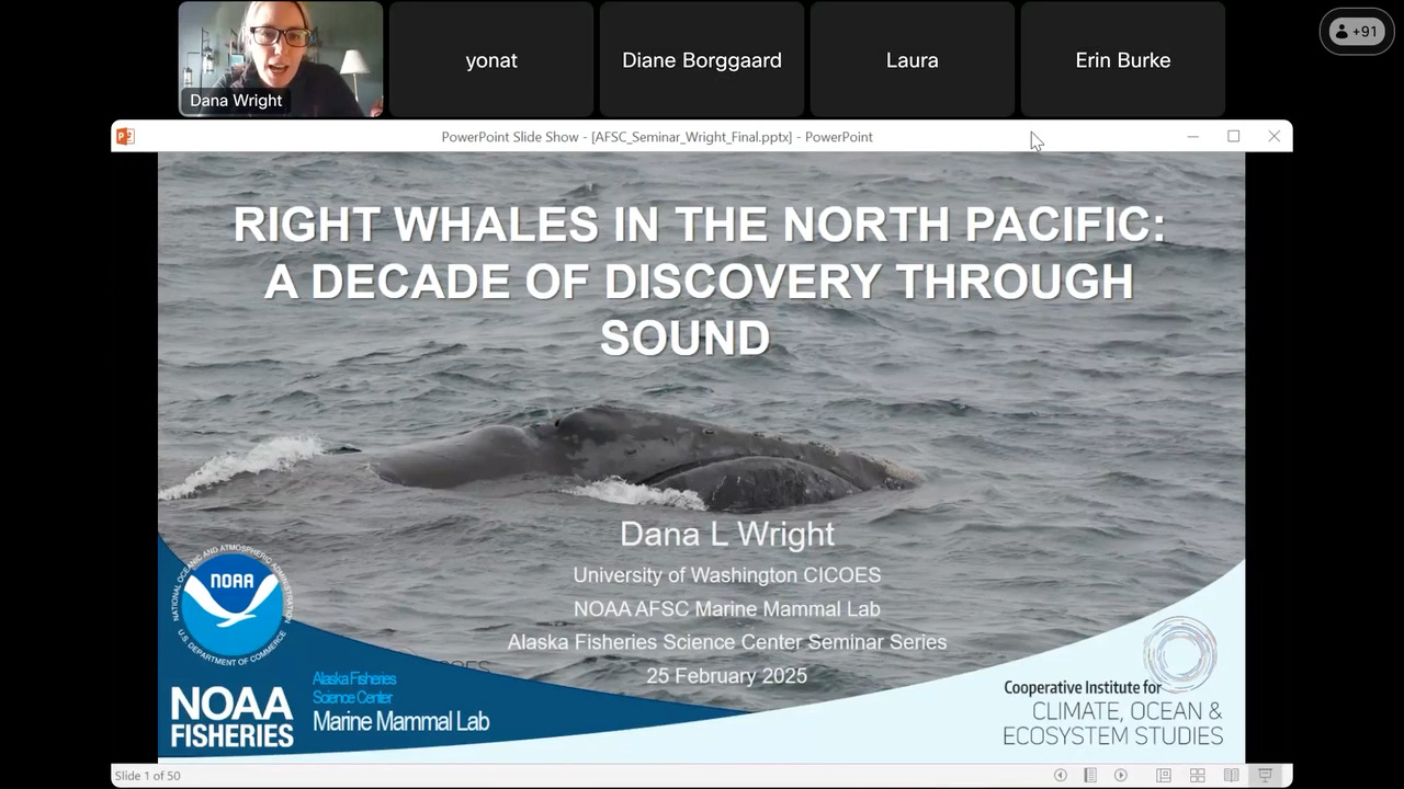 2025 AFSC Seminar Series Webinar 1 : Right whales in the North Pacific: a decade of discovery ...