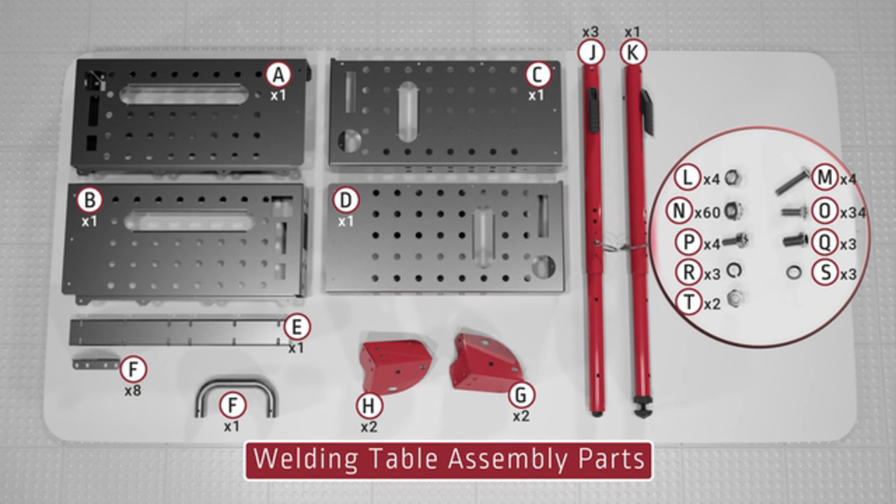 Milwaukee Tools Lincoln Portable Welding Table - Foldable 21"x44" Steel ...