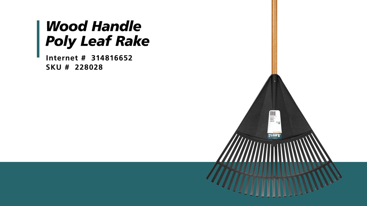 Anvil 47 in. L Wood Handle 24 in. Poly Leaf Rake 77855-940 - The Home Depot