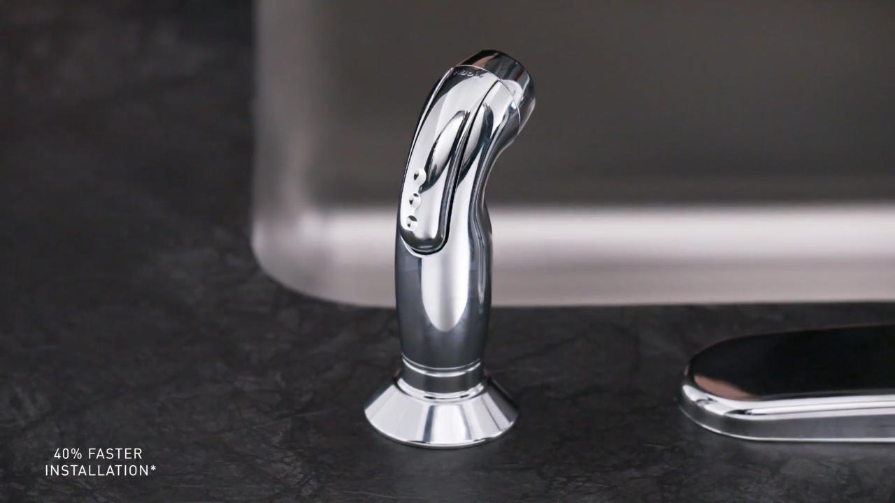 MOEN Adler Single-Handle Low Arc Kitchen Faucet in Chrome with Side ...