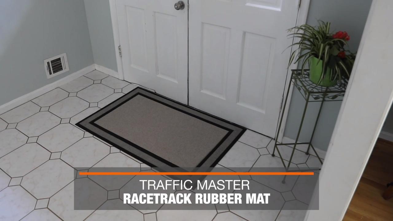 StyleWell Racetrack Gray 30 in. x 47 in. Rubber Door Mat TH180123-1 ...