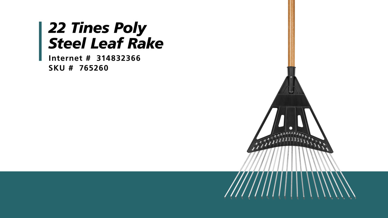 Anvil 47 in. L Wood Handle 24 in. Poly Steel Lawn Rake 77845-949 - The ...