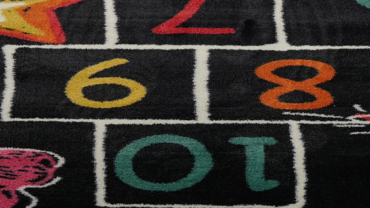 Mohawk Home Hopscotch Black 5 ft. x 8 ft. Whimsical Area Rug 477738 ...