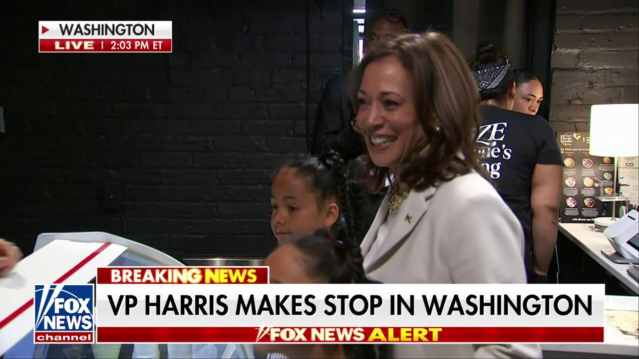 Kamala Harris avoids reporter questions in ice cream shop | Fox News Video