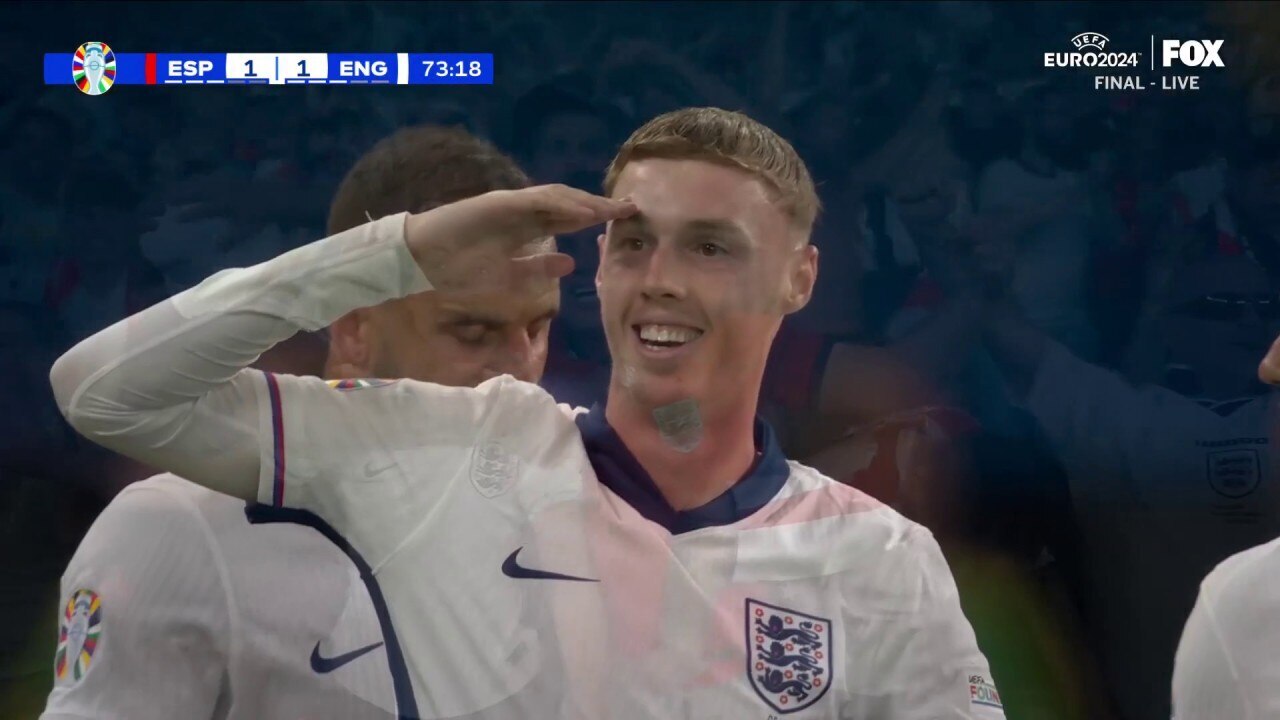 England's Cole Palmer nails 73' equalizer, making it 1-1 against Spain ...