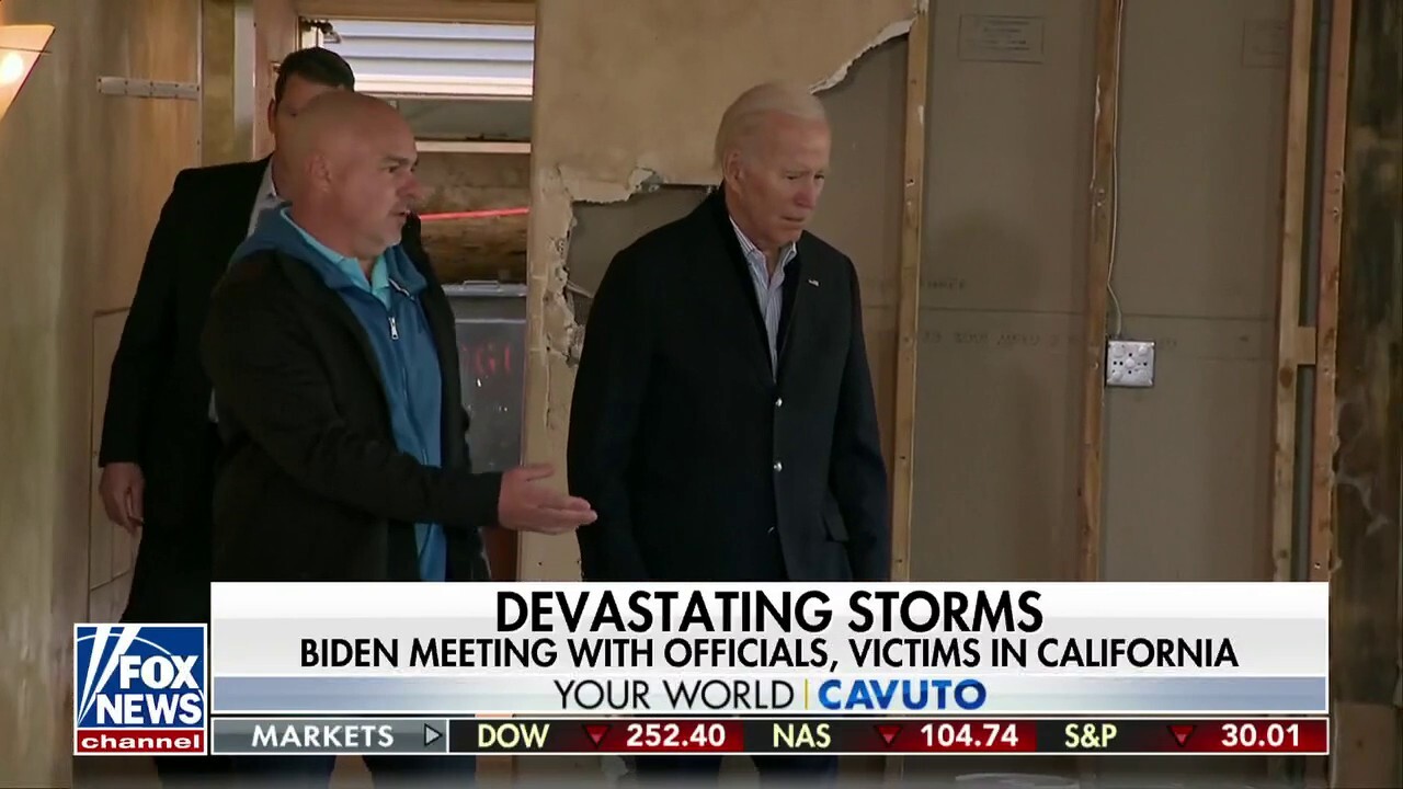 President Biden visits California after devastating storms | Fox News Video