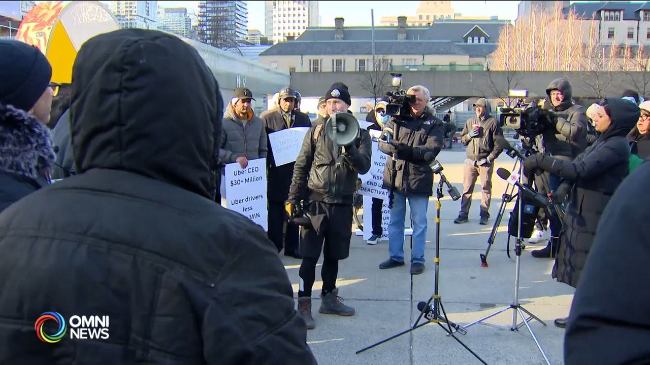 Uber, Lyft drivers protest in Toronto - OMNI