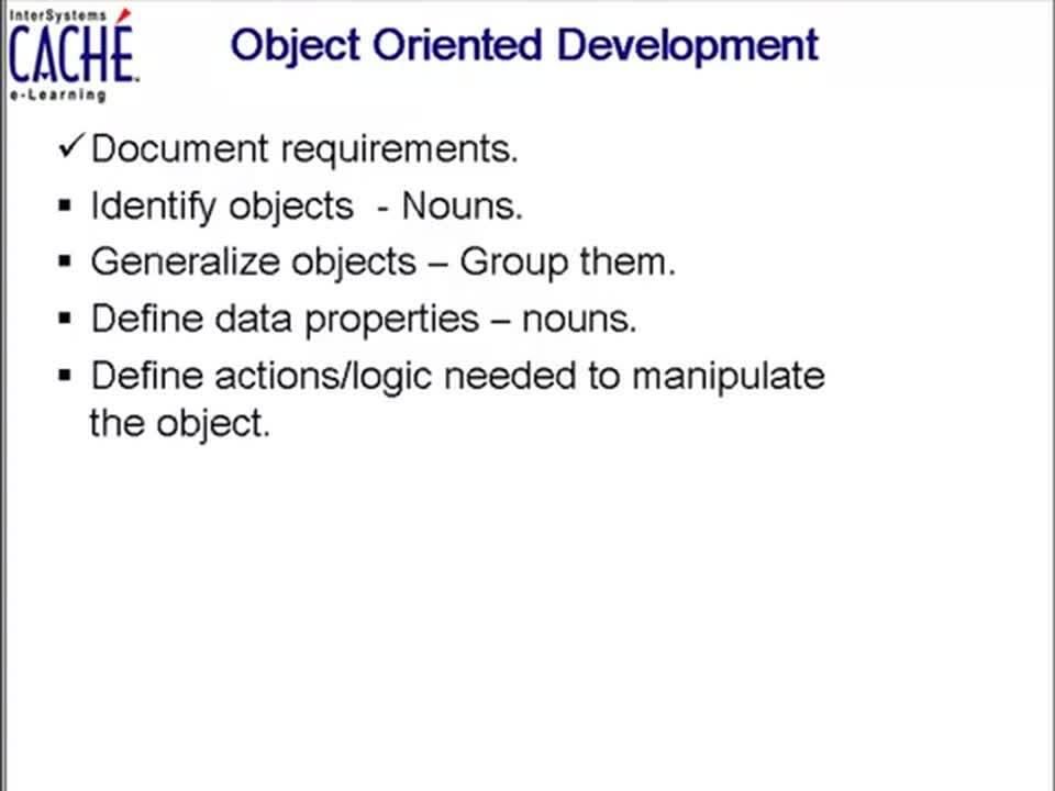 Object Oriented Programming - InterSystems Video Portal